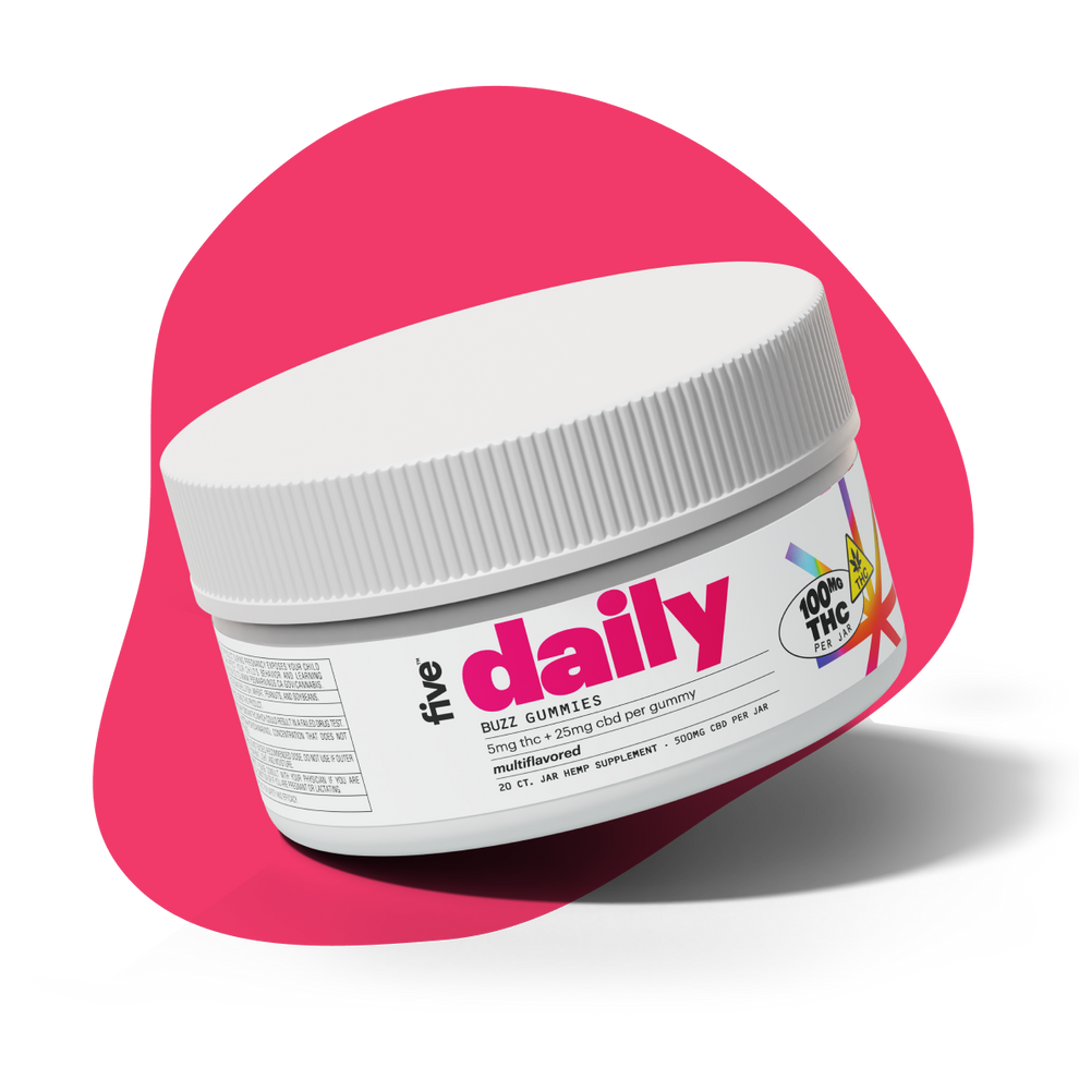 Daily Buzz THC Gummies - 5 mg Delta 9 THC per Gummy by Five – EnjoyFive.com