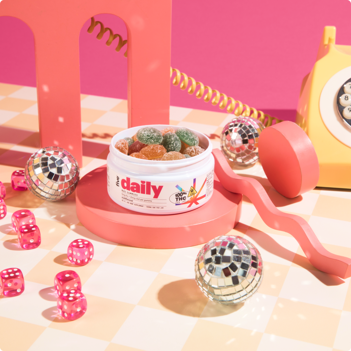 Daily Buzz THC Gummies - 5 mg Delta 9 THC per Gummy by Five – EnjoyFive.com